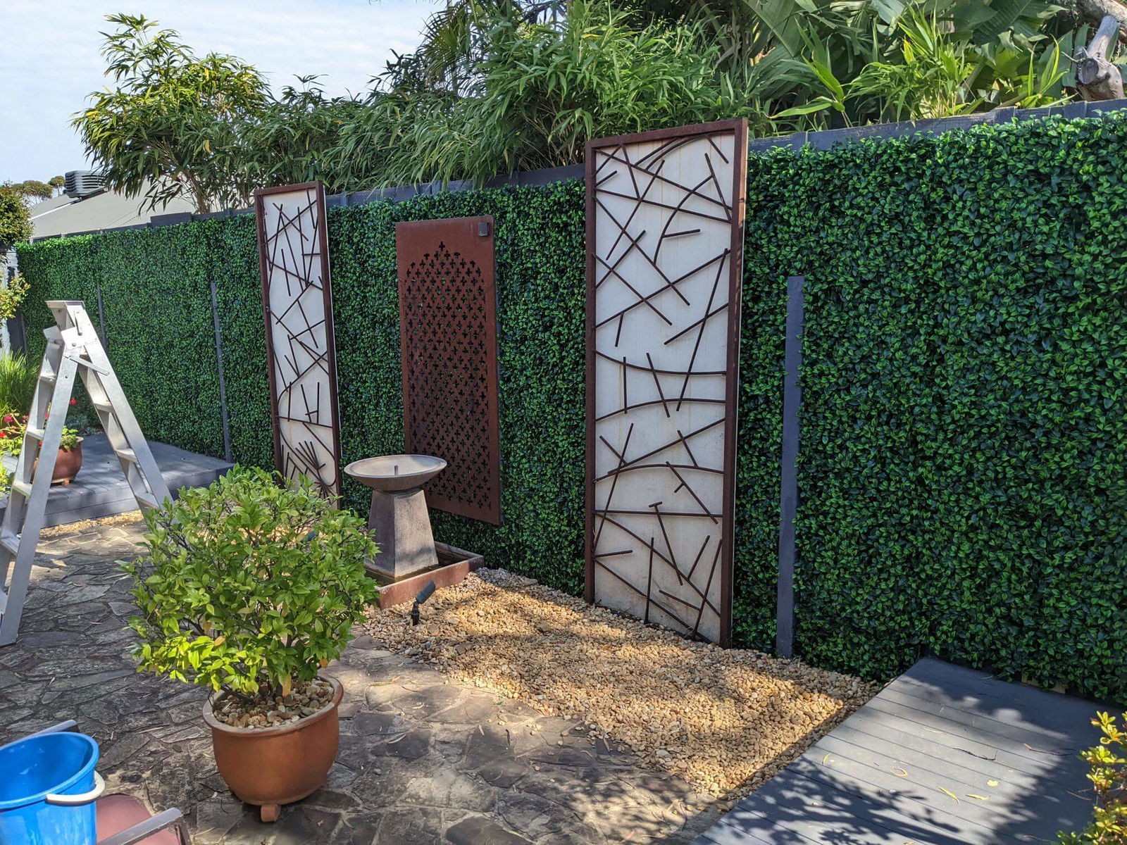 Jasmine Hedge Screen Green Wall Panel UV Resistant 100cm x 100cm - Home ...